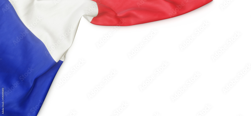 Banner with flag of France over transparent background. 3D rendering ...