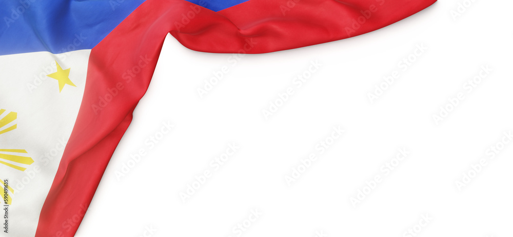 Banner with flag of the Philippines over transparent background. 3D ...