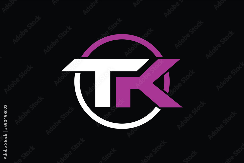 TK logo with circle initial letter design template vector Stock Vector ...
