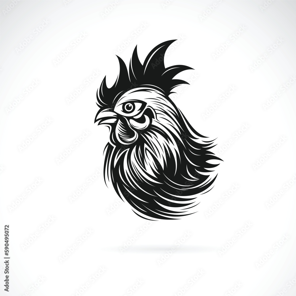 Vector of a chicken head design on white background. Easy editable ...