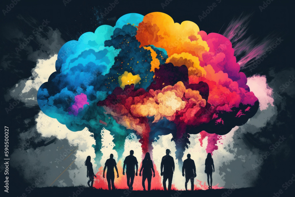 Diverse Business Team Performing A Brainstorming Session Creative Idea Generation Concept