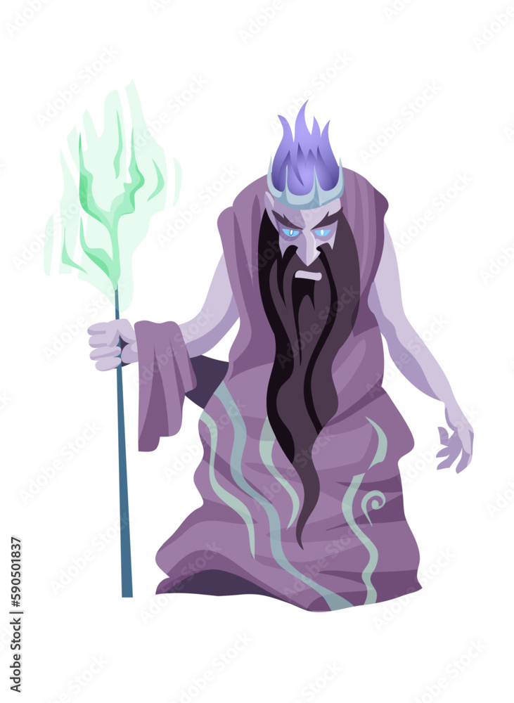 Hades flat vector illustration. Ancient Greek deity. God of death ...
