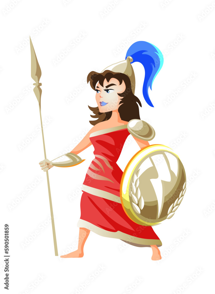 Athena greek goddess from ancient mythology. Female character with ...