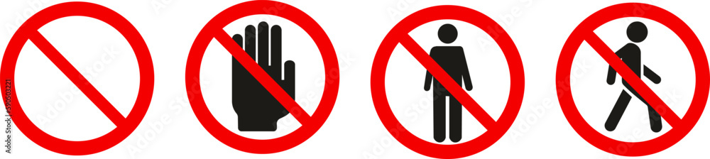 No entry sign. Stop signs collection. Signs Vector Pack: No Entry, Stop ...