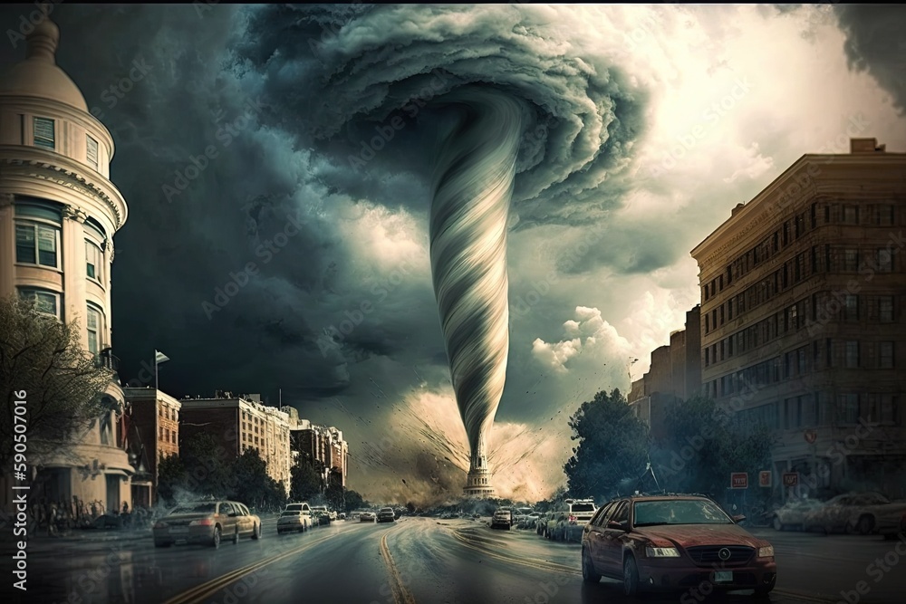 Washington DC Swirling Tornado Destroy Buildings Hurricane Danger Wind ...