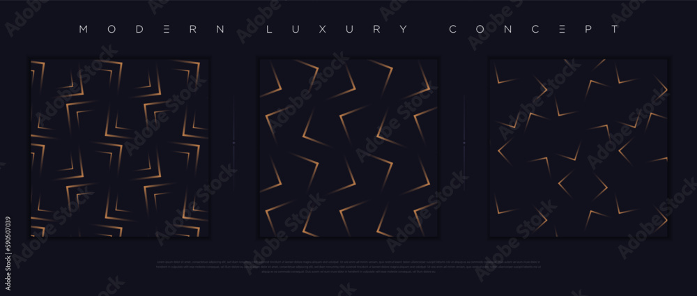 Modern luxury seamless pattern set. Premium abstract background design ...