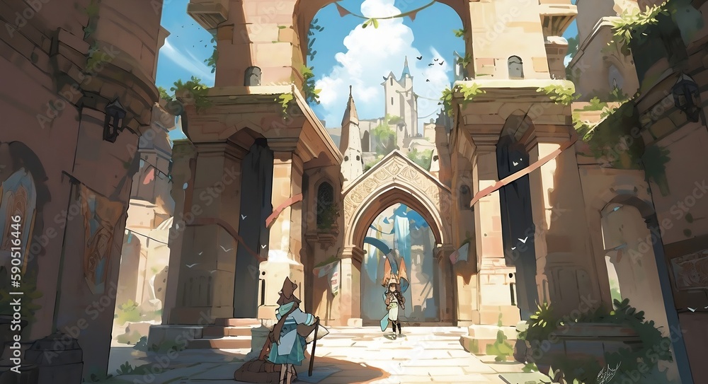 beautiful ancient greek coastal fantasy town, ancient greek ...