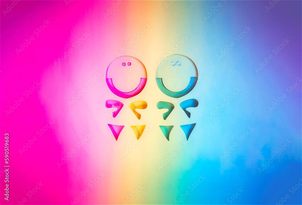 Symbols of the LGBT movement. Bright and life-affirming color palette ...