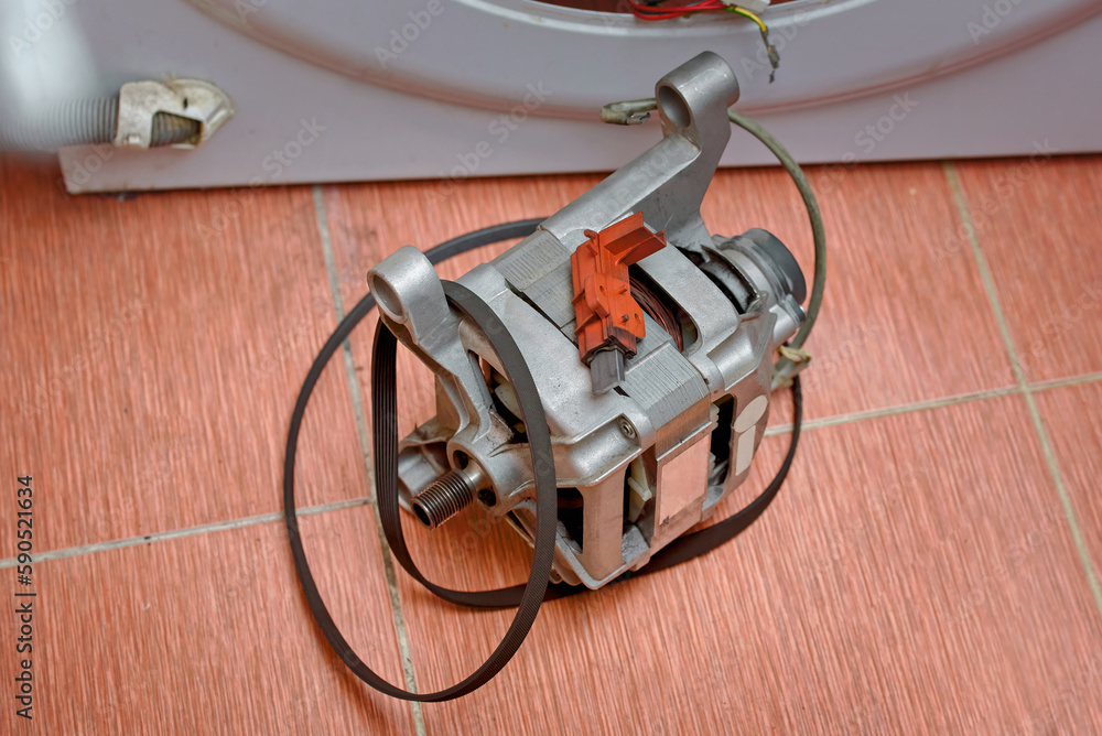 Electric motor, belt and carbon brushes of washing machine, repair ...
