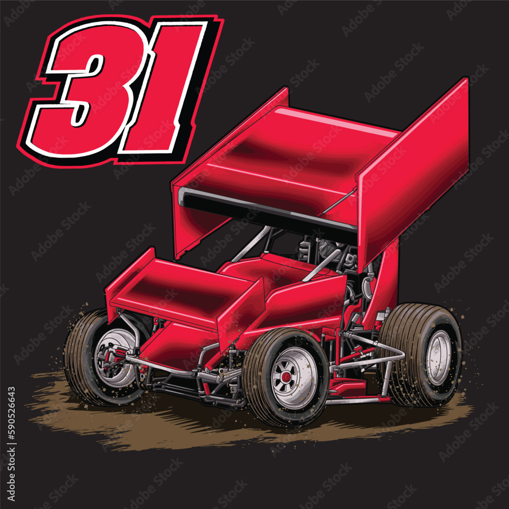 red dirt splash racing illustration isolated in black background for ...