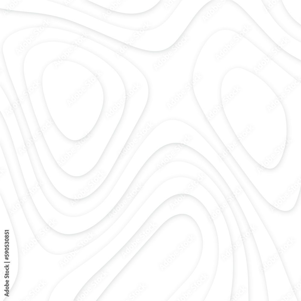 Abstract 3d wavy line paper cut white background .realistic papercut ...