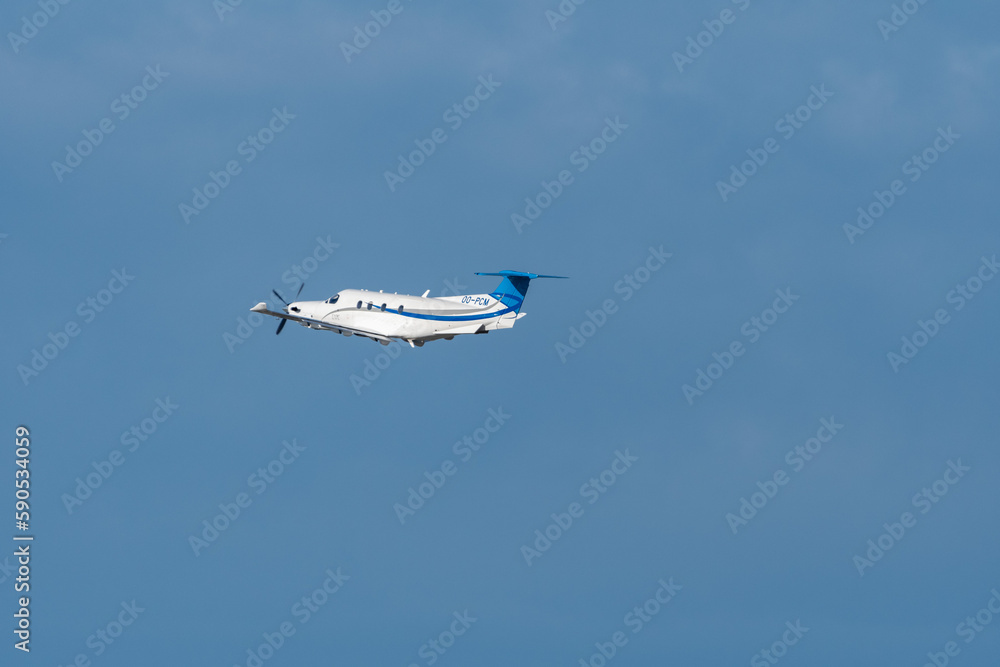Pilatus PC-12 propeller plane in Zurich in Switzerland 2.1.2023 Stock ...