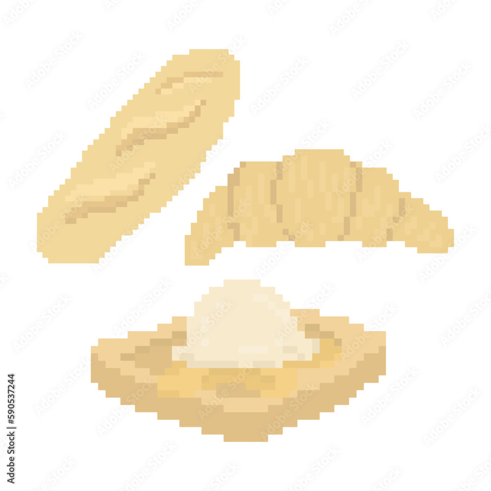 Cute Bakery Cake Doodle in Pixel Art Illustration Stock Vector | Adobe ...