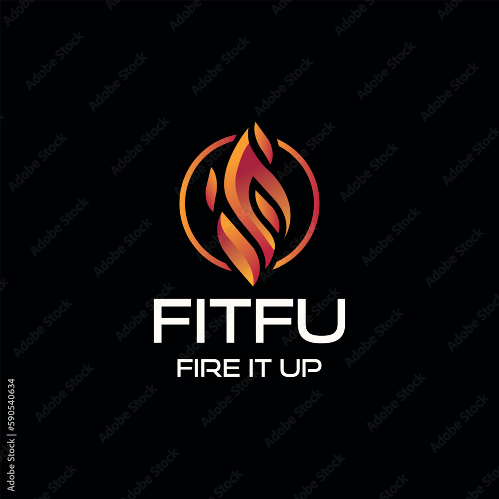 Modern and simple flammable fire logo design. Stock Vector | Adobe Stock