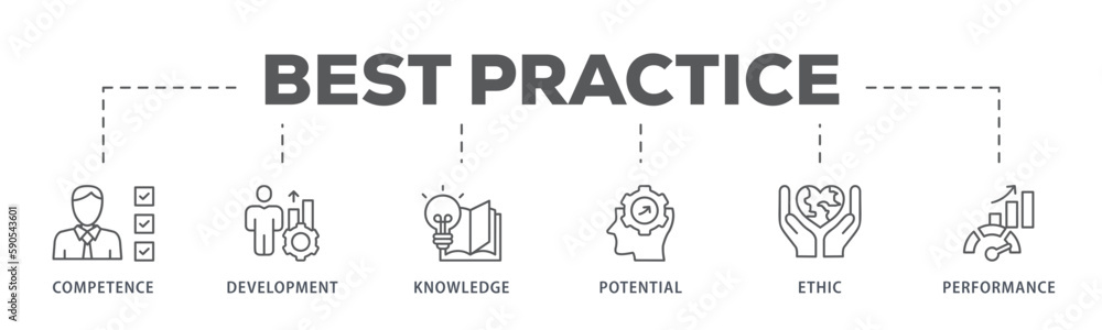 Best practice banner web icon vector illustration concept with icon of ...