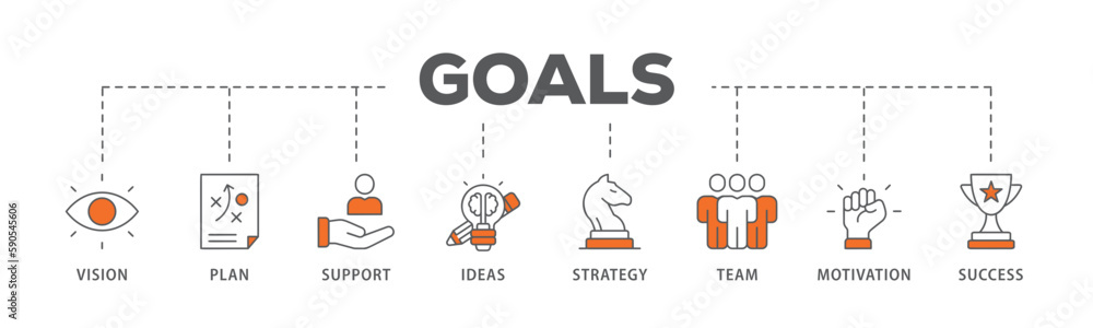 Goals banner web icon vector illustration concept with icon of vision ...