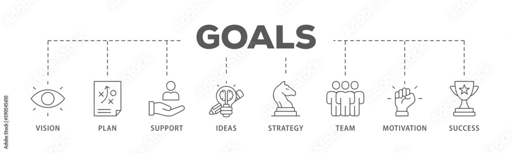 Goals banner web icon vector illustration concept with icon of vision ...