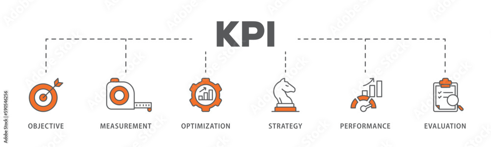 KPI banner web icon vector illustration concept for key performance ...