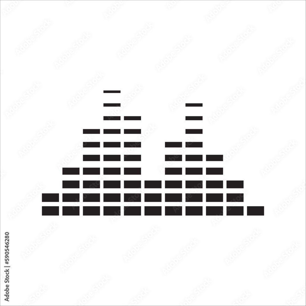 Sound wave vector icon. Wave form flat sign design illustration ...