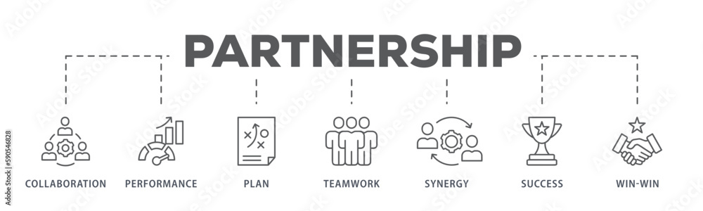 Partnership banner web icon vector illustration concept with icon of ...