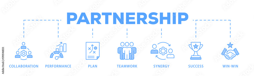 Partnership banner web icon vector illustration concept with icon of ...