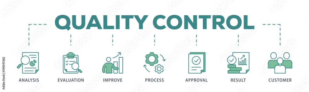 Quality control banner web icon vector illustration concept for product ...