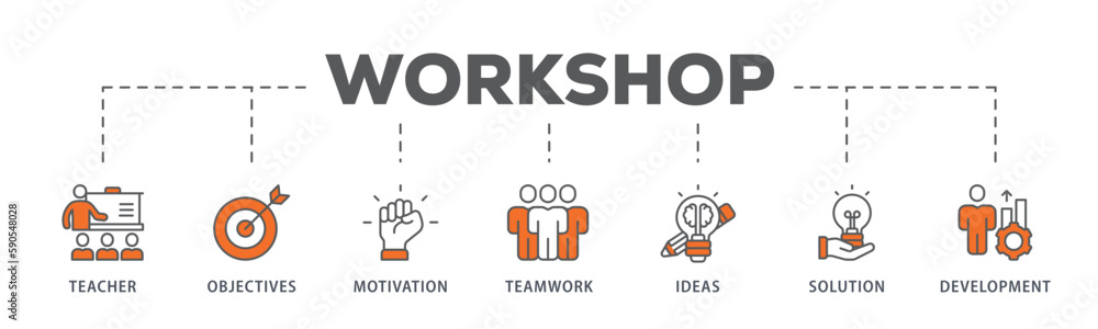 Workshop banner web icon vector illustration concept with icon of ...