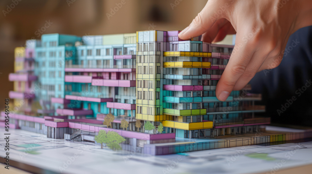 House models for the architecture area AI Generation Stock Illustration ...