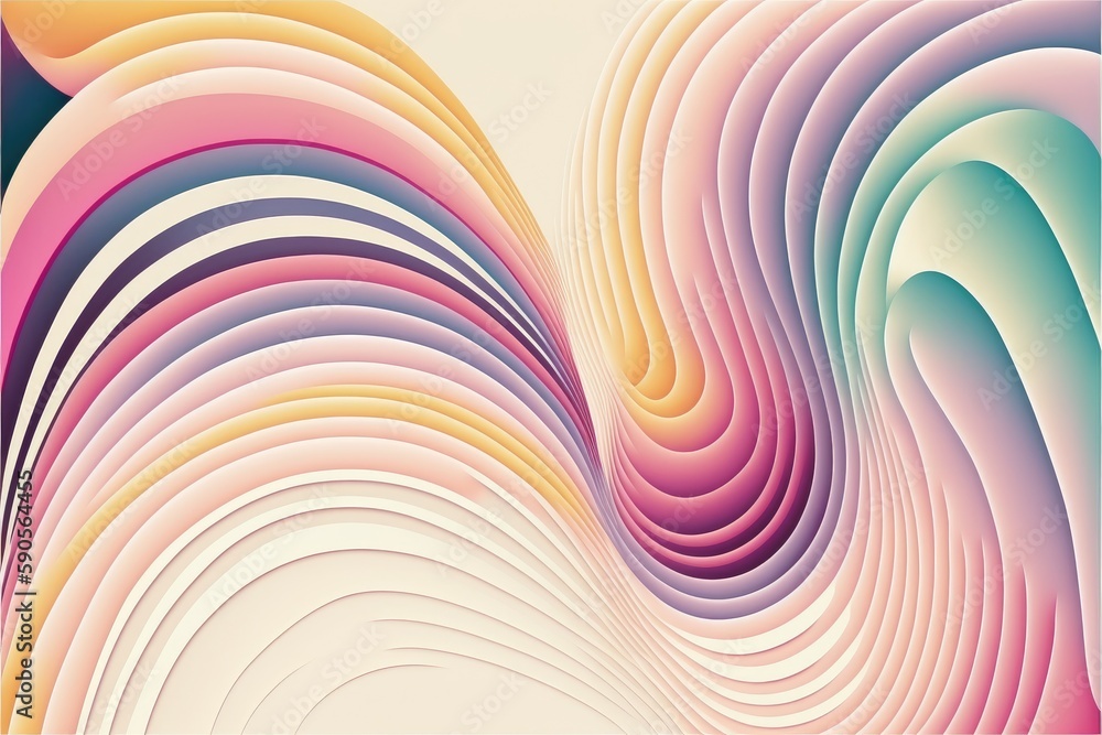 Abstract art of curve line in pastel color pattern. Concept of enormous ...