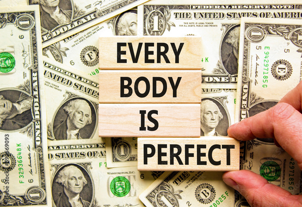 Every body is perfect symbol. Concept words Every body is perfect on ...