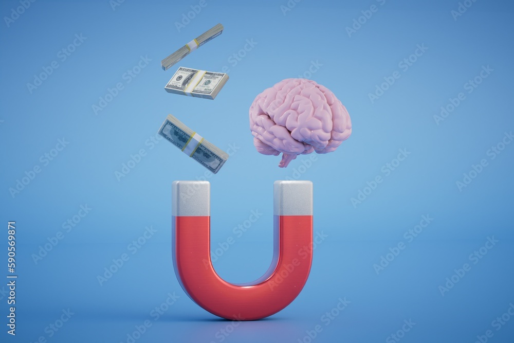attraction of money and knowledge. a magnet that attracts money and the ...