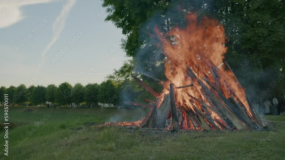 Vidéo Stock Tartu Jaanituli Jaanipäev Midsummer Midsommar Summer ...