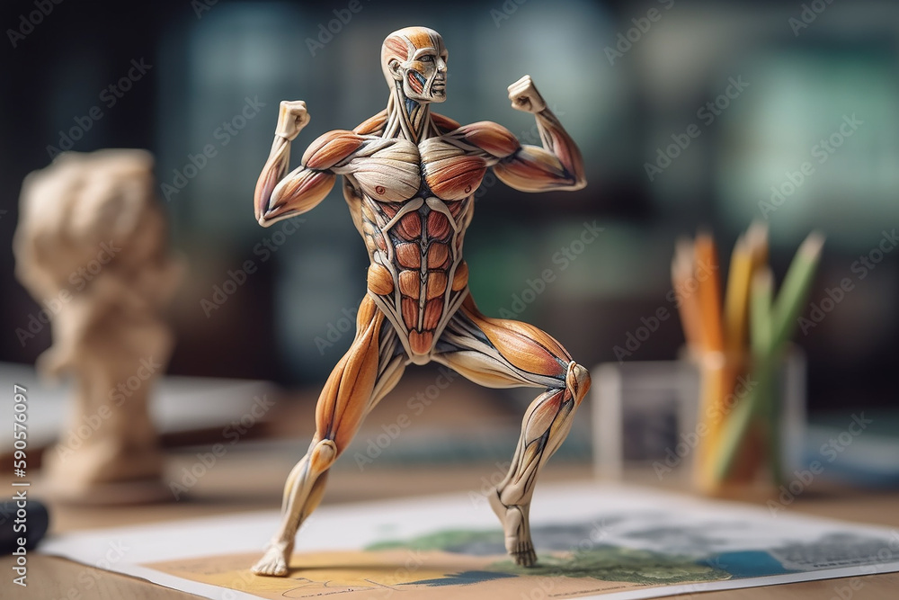 Paper toy model wellness health concept with workspace background image ...