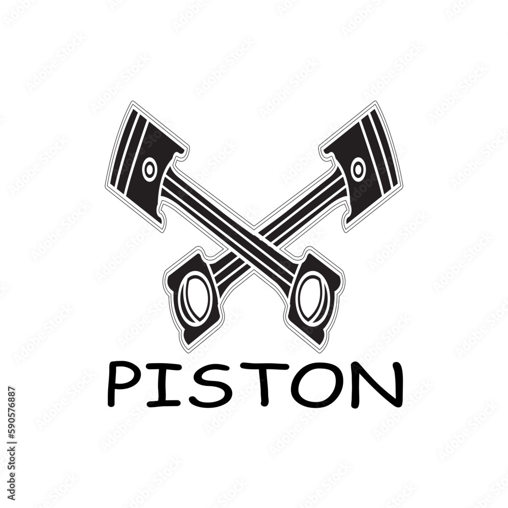 Crossed motorcycle pistons. Design element for poster, flyer, card ...