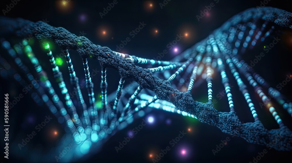 Molecule of DNA, double helix, 3D illustration. Genetic mutation and ...