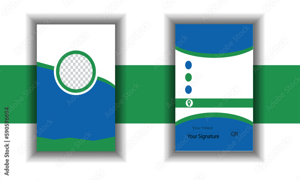 Double-sided creative ID card template. Portrait and landscape ...
