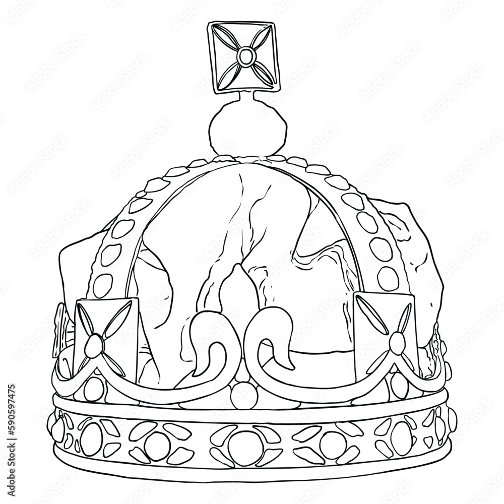 Crown headdress for king and queen. Royal noble aristocrat monarchy ...