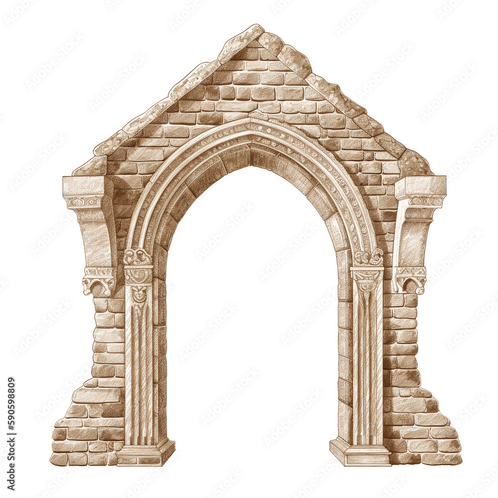 Stone vintage arch door Elements of the architecture of buildings in ...