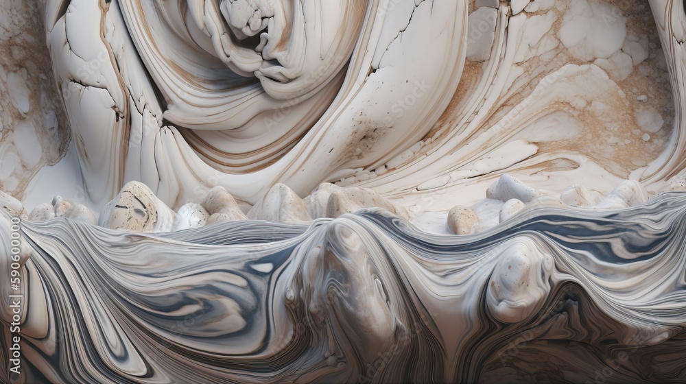 an abstract marbled surface with a wavy design in grey and white colors ...