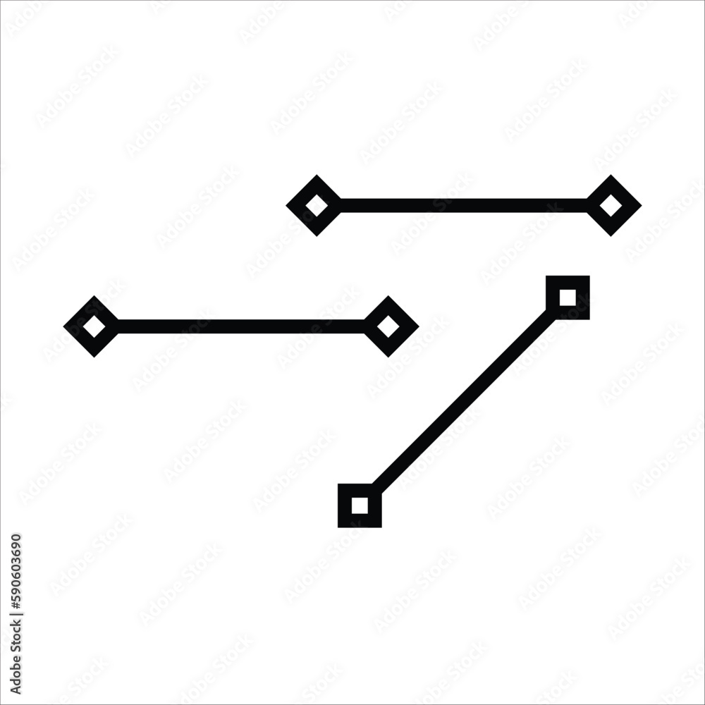 Vertex icon. Vertex connection flat sign design. Spline vector icon ...