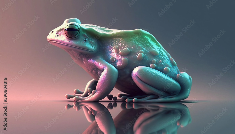 Frog abstract wallpaper. Soft background with toad in Pastel colors ...