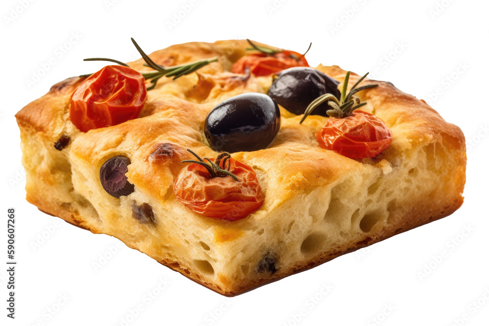 Focaccia On Isolated Transparent Background, Png. Generative AI Stock ...