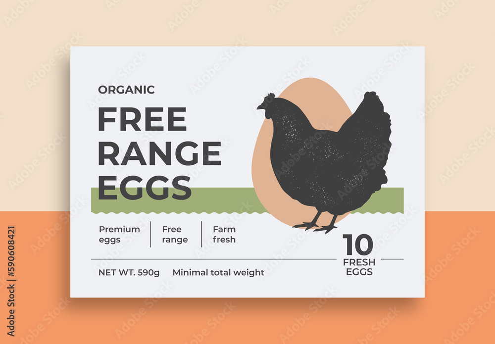 Chicken Egg Label Layout for Package Stock Template | Adobe Stock