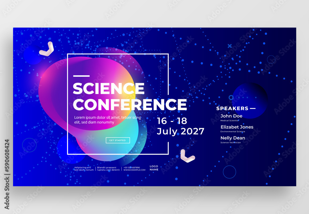 Science Conference Media Banner Stock Template | Adobe Stock