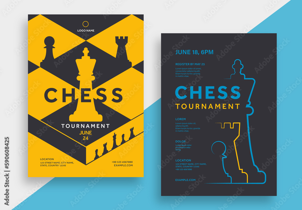 Chess Tournament Poster Layout Stock Template | Adobe Stock