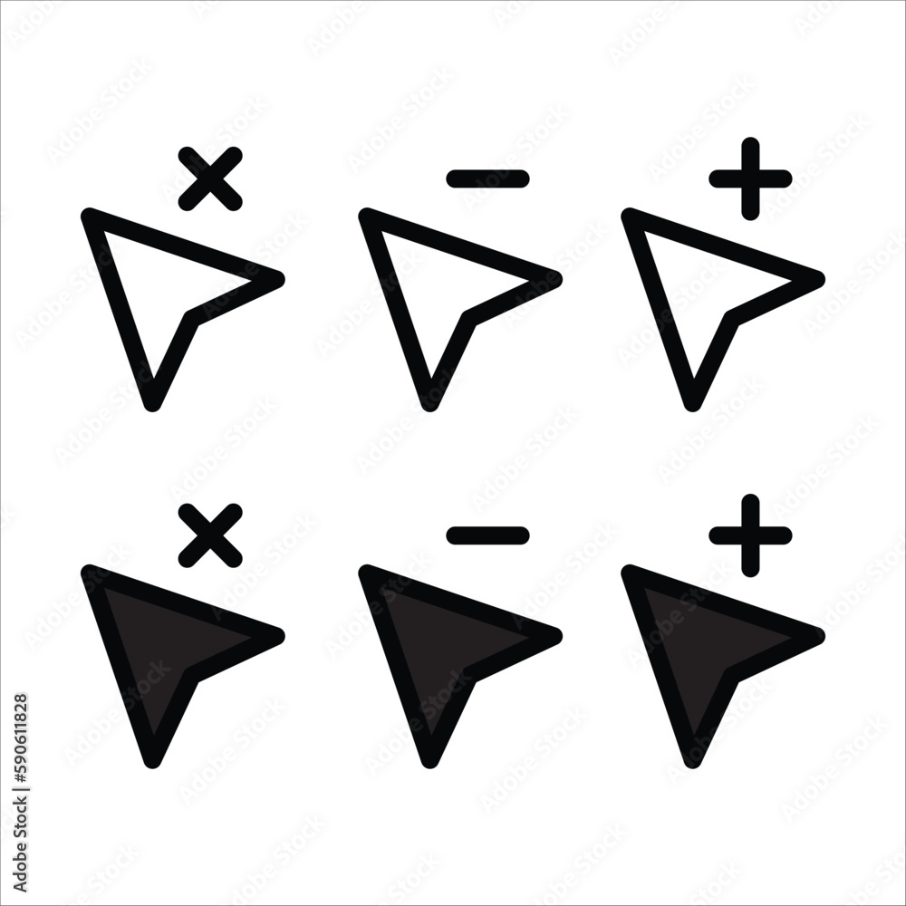 Cursor icon. Click vector icon. Pointer flat sign design. Cursor symbol ...