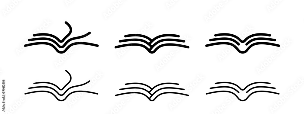 Open book icon pictogram set illustration Stock Vector | Adobe Stock