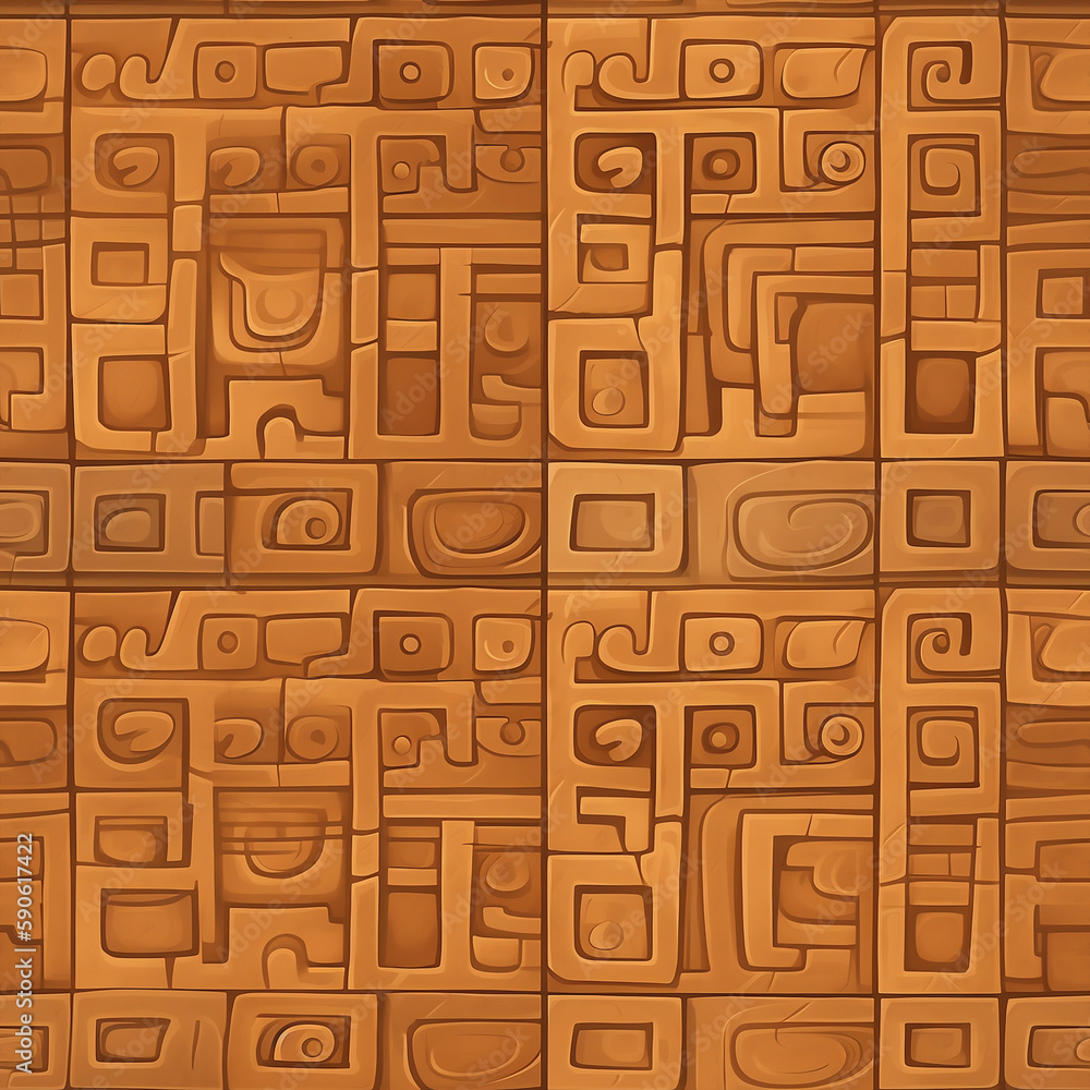 Inca fresco wall seamless texture. Ancient wall seamless texture. Mayan ...