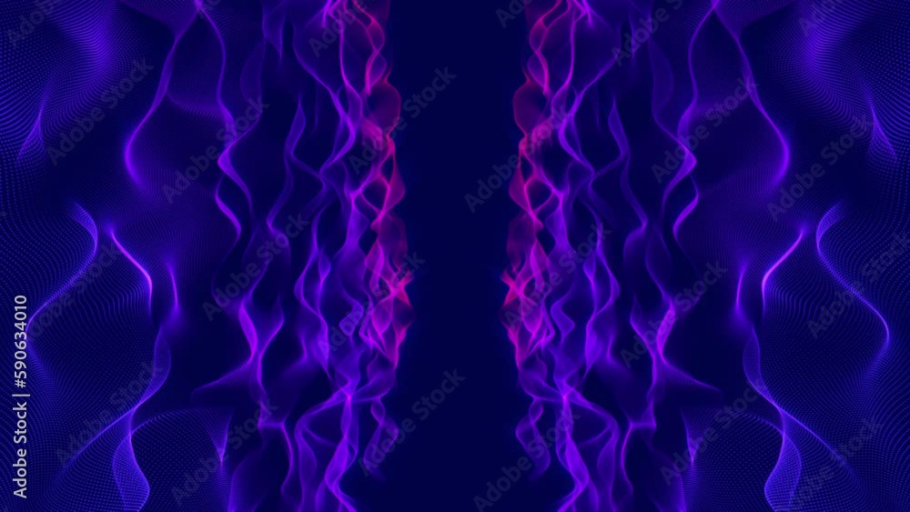 Video Stock Blue and purple digital tunnel background with moving waves ...