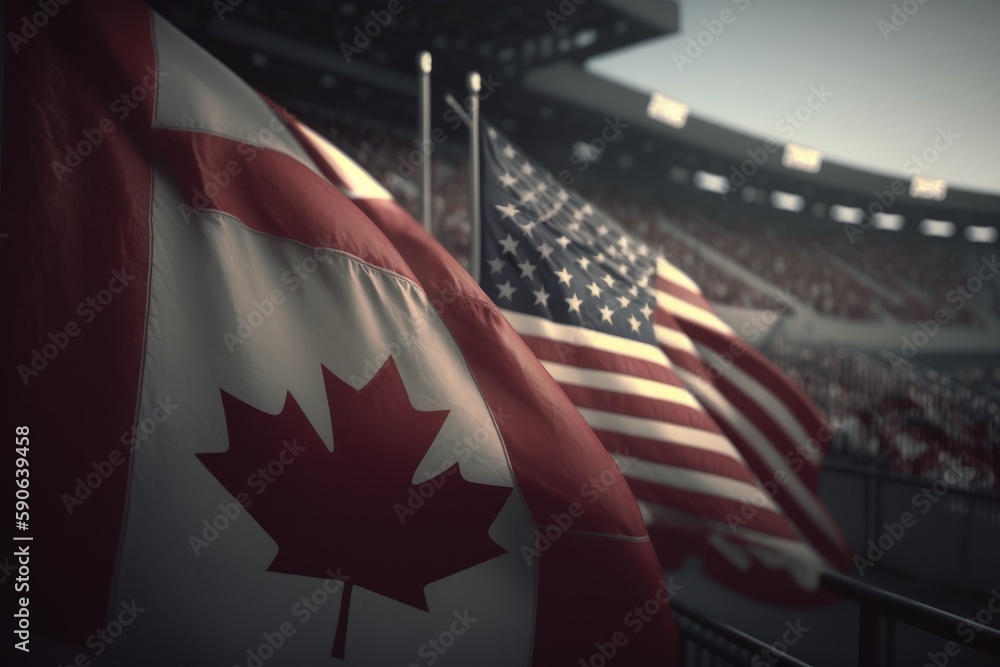 USA and Canada friendship. This image features the American and ...